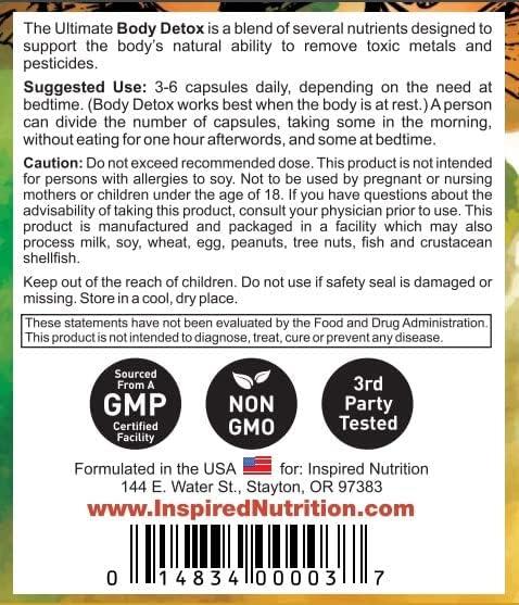 Inspired Nutrition Body Detox - Detox and Liver Support - 180 Capsules