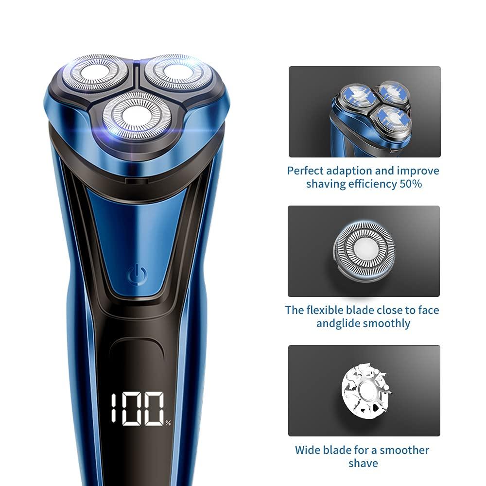 Electric Razor for Men Rotary Shaver Pop-up Beard Trimmer with LCD ...