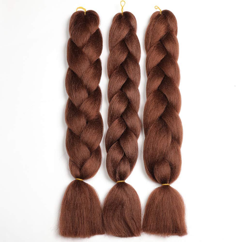 Buy Showjarlly Kanecalon Hair Extensions - Dark Chestnut Brown Ombre ...
