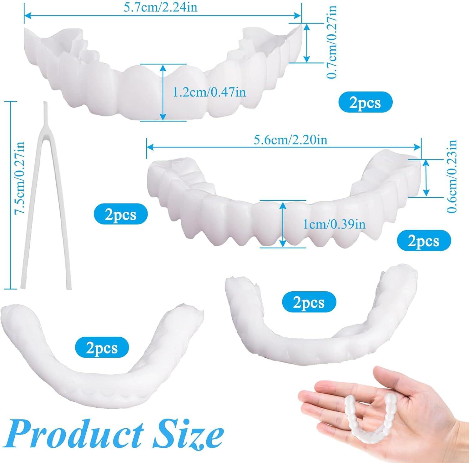Wttfc 2 Pairs Dentures Temporary Denture Cosmetic Denture Temporary ...