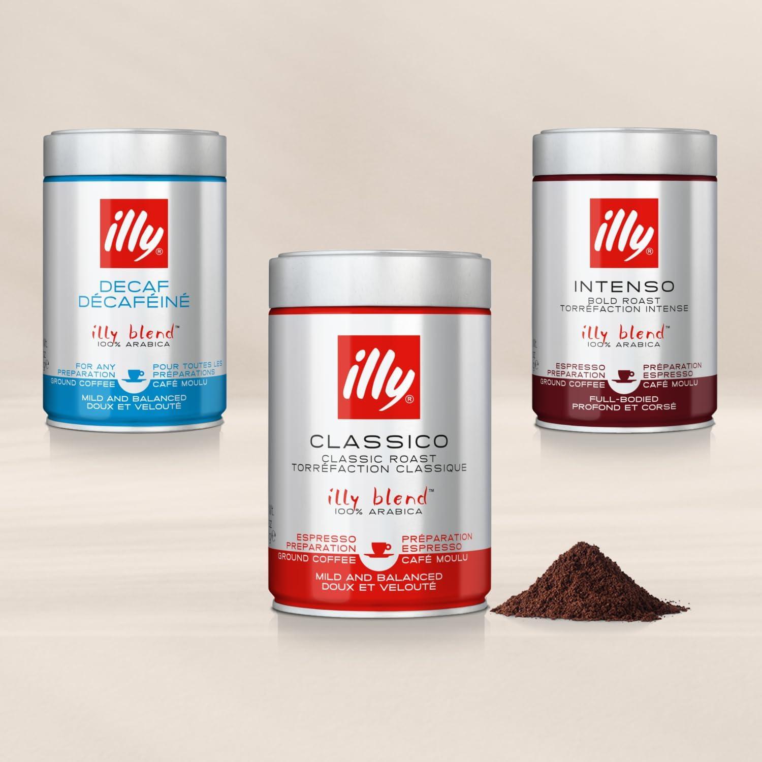 illy Decaffeinated Ground Coffee | 250g Medium Roast 100% Arabica ...