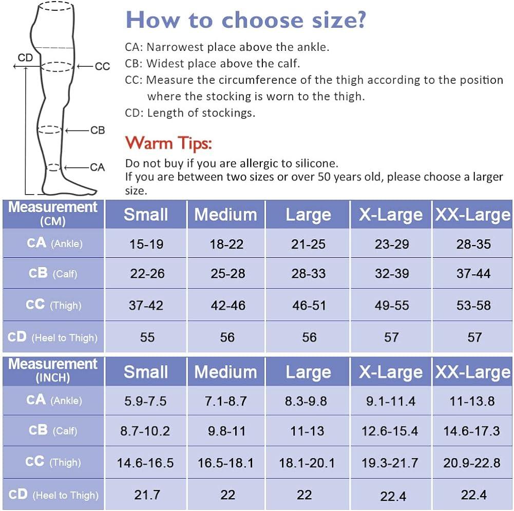CASMON 20-30 mmHg Medical Compression Stockings Thigh High Socks for ...