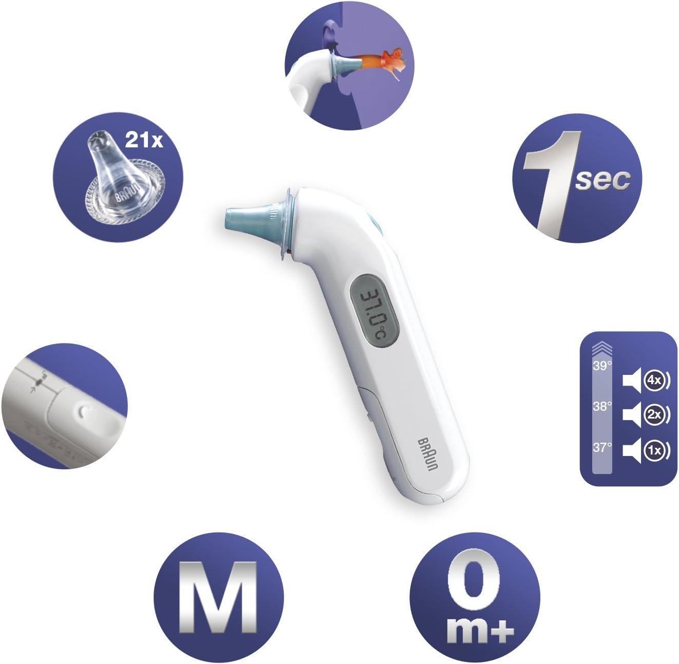 Braun ThermoScan 3 Infrared Ear Thermometer with Lens Filters - Bundle ...