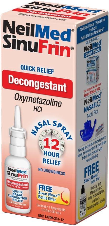 NeilMed SinuFrin Decongestant 12 Hour Nasal Spray - 30mL Bonus Pack