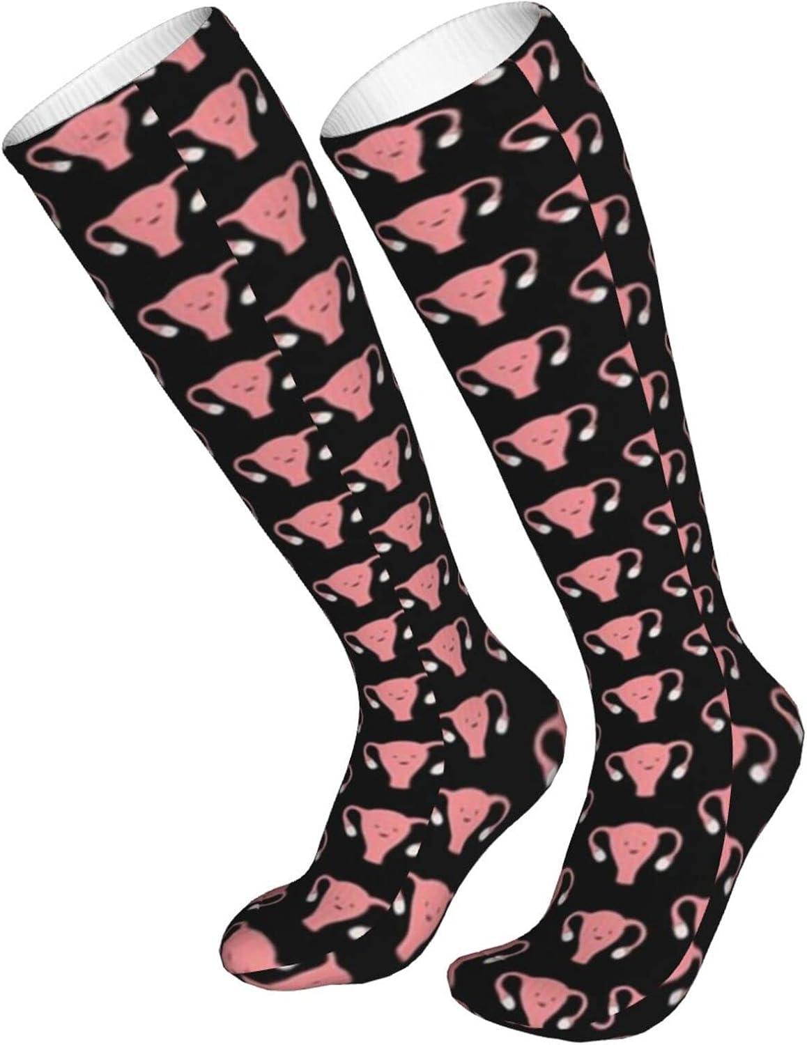 Happy Uterus Black Compression Socks for Women & Men | 15-20 mmHg ...