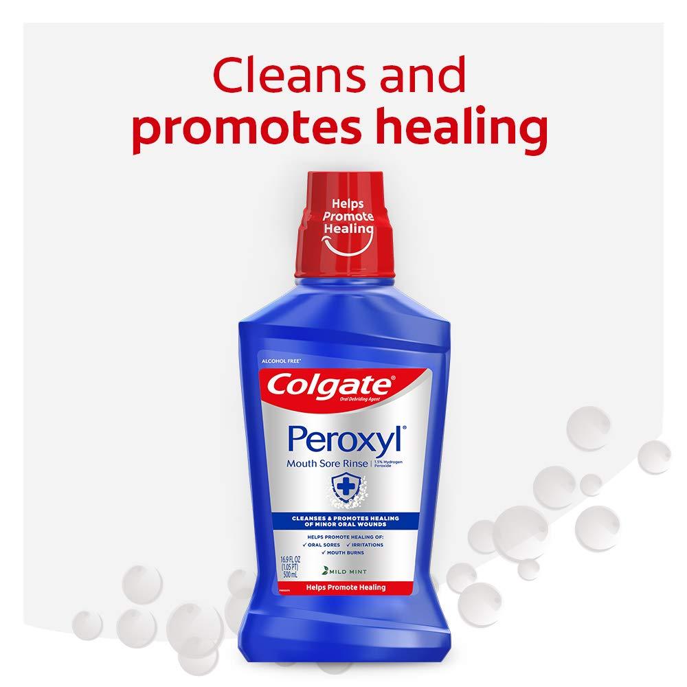 Colgate Peroxyl Antiseptic Mouthwash - 1.5% Hydrogen Peroxide Mild Mint ...