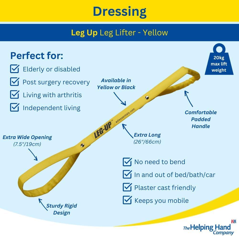 Leg Up Leg Lifter Mobility Aid - Single Loop in Yellow | Helping Hand ...