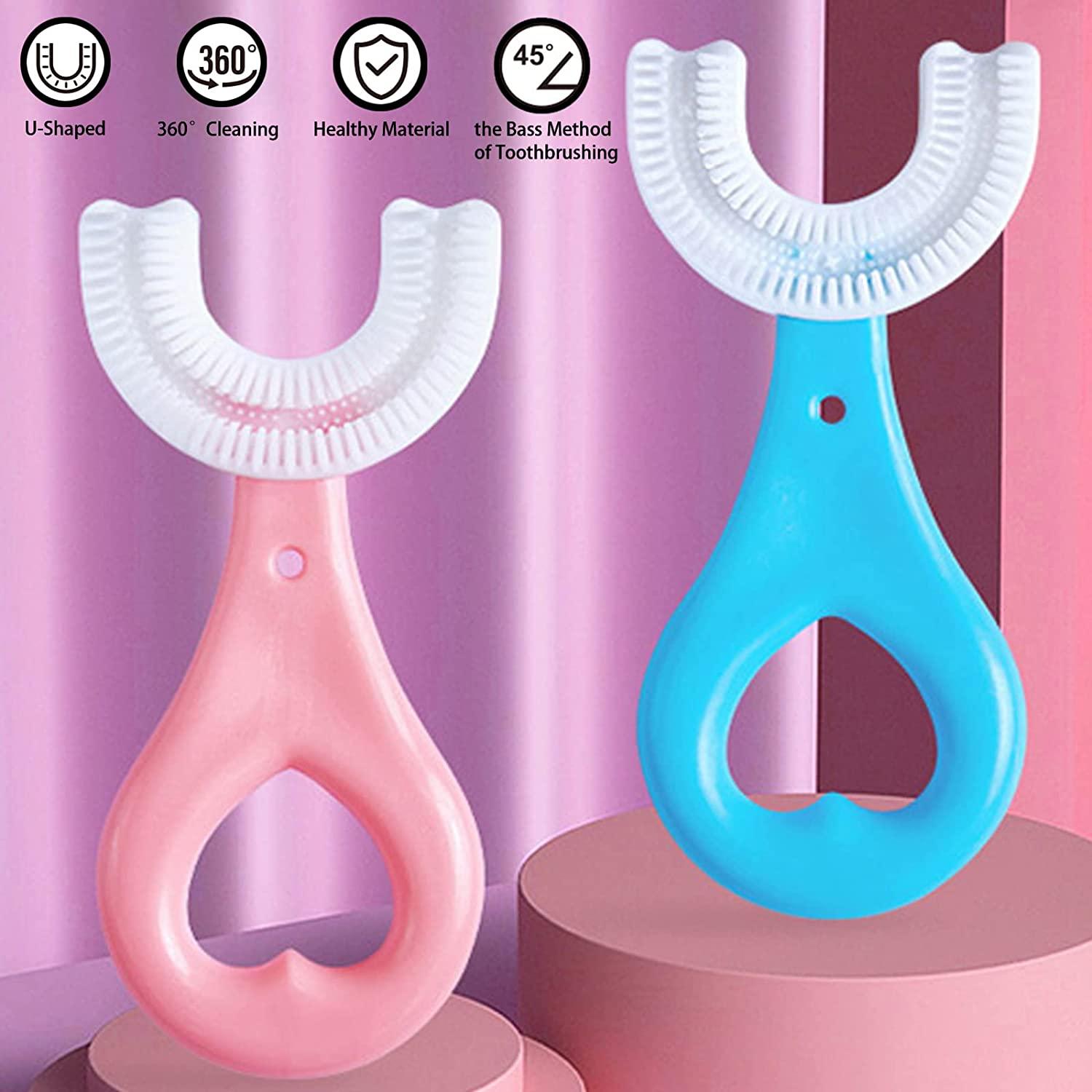 U Shaped Kids Toothbrush 360 Manual Toothbrush For 2 6 Year Olds
