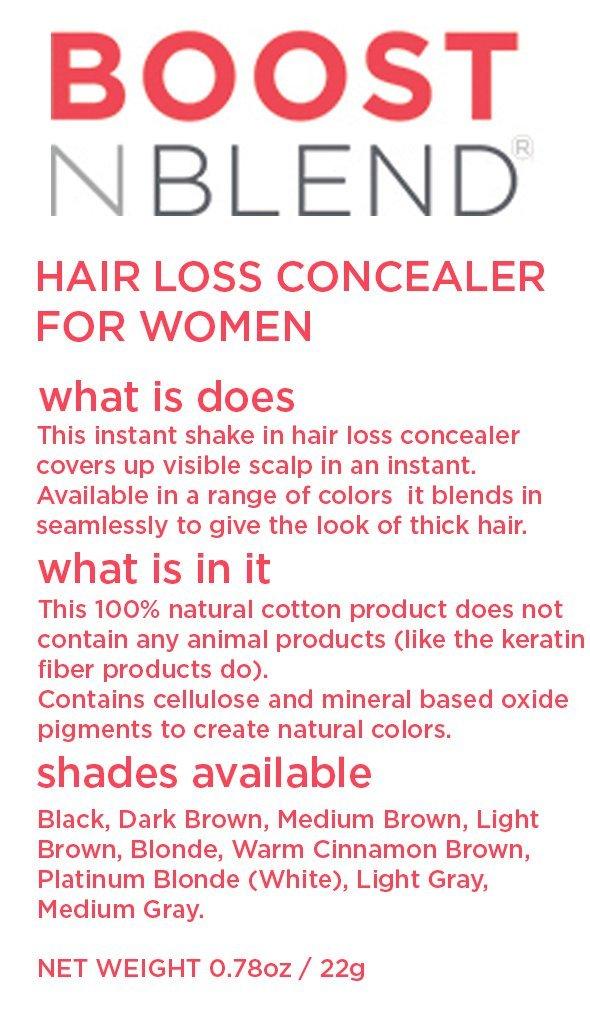Boost N Blend Scalp Concealer Hair Powder - Female Hair Fibers for ...