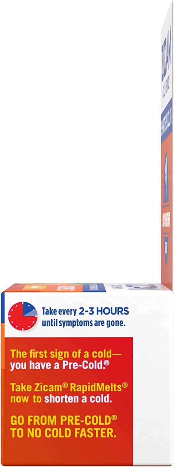 Zicam Cold Remedy Zinc Rapidmelts Citrus Flavor 25 Count - Fast-Acting ...
