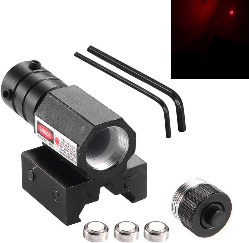 Tactical Red Laser Dot Sight Scope for Gun Rifle Pistol - 20mm Mount ...