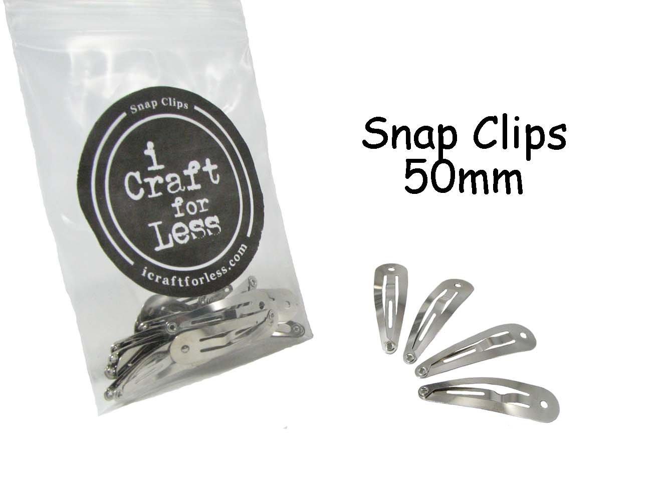 100 Pack Silver Metal Tear Drop Snap Hair Clips with Hole - 50mm Count ...