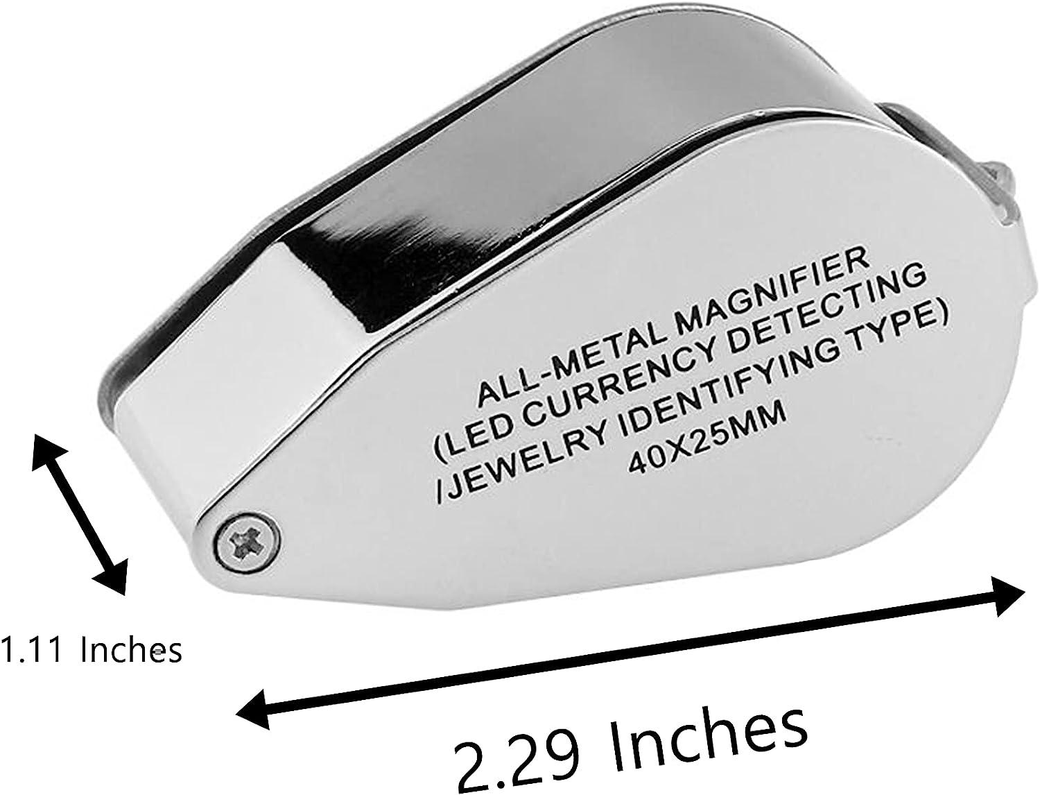 Pineapple 40X Jewelers Loupe with Light UV Lighted Magnifying Glass Eye ...