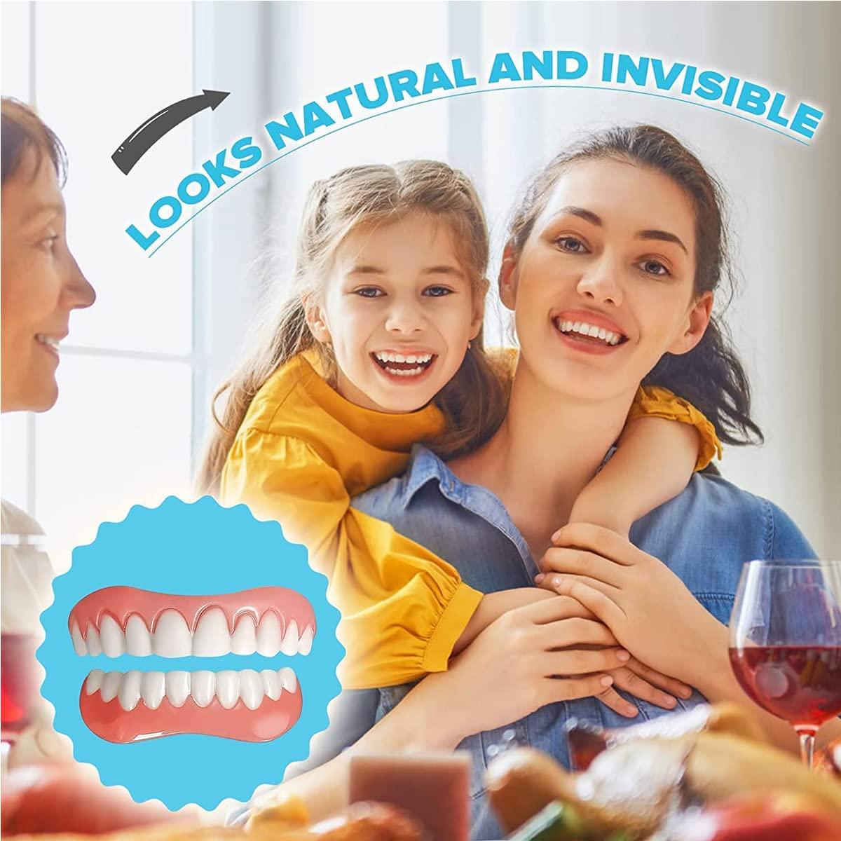 Instant Fake Teeth Dental Veneers - Upper & Lower Jaw Dentures Repair ...