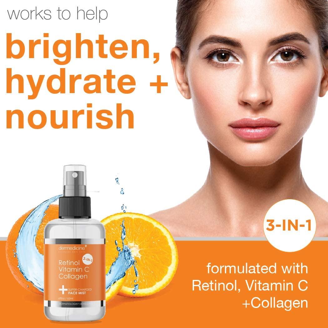 3-in-1 Anti-Aging Face Mist with Retinol, Vitamin C, and Collagen ...