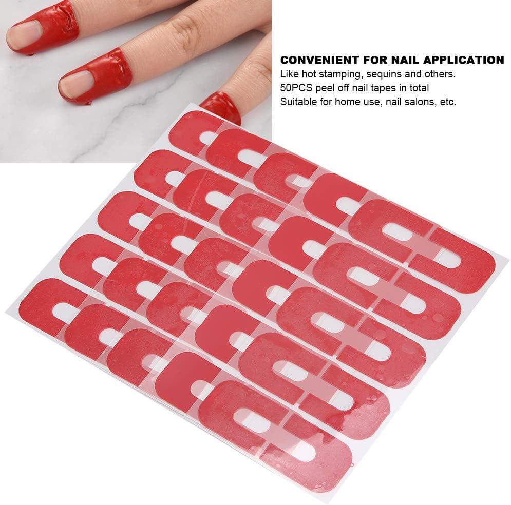 50PCS Disposable Nail Polish Protector Peel Off Stickers - U-Shape Tape ...