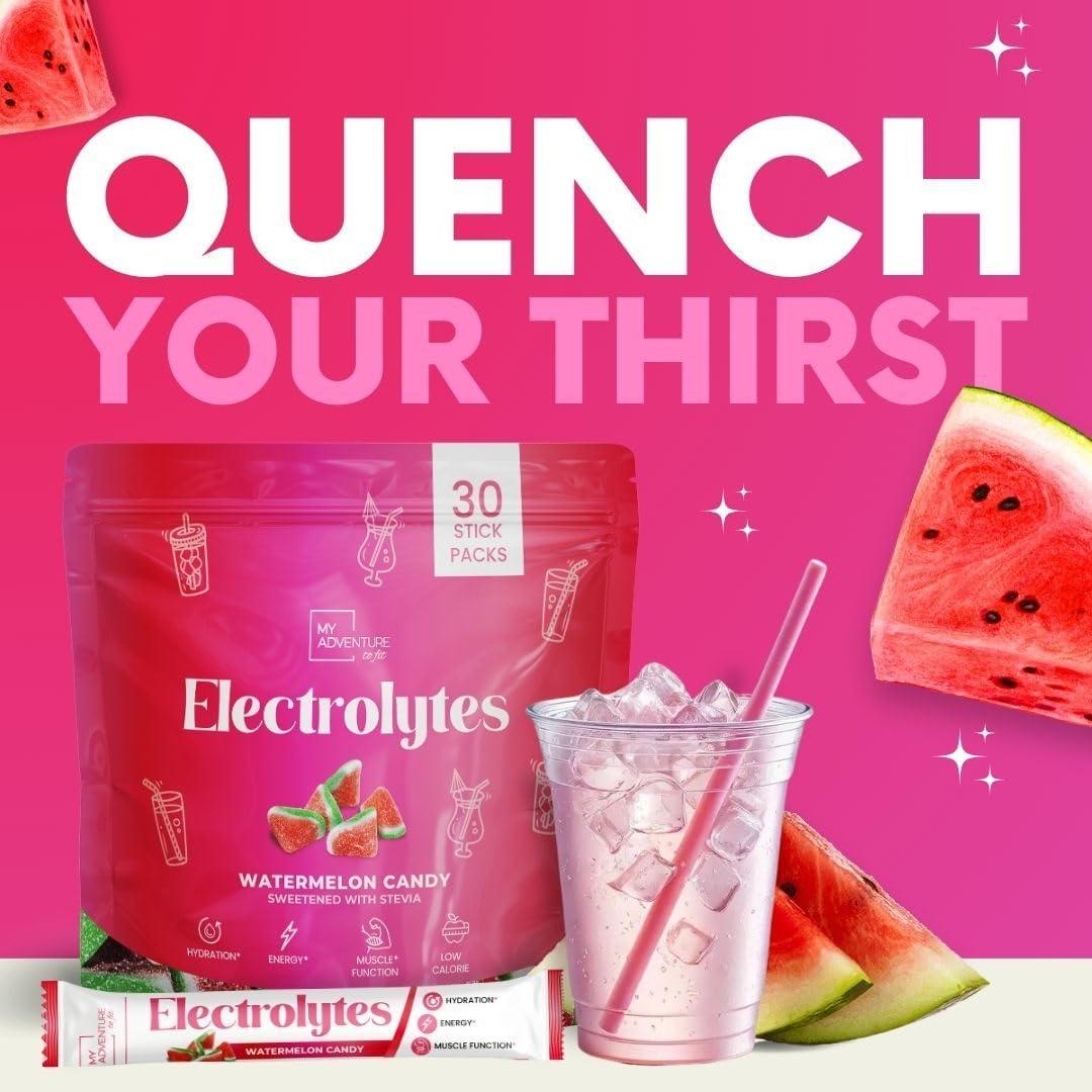 Zero Sugar Watermelon Candy Electrolytes Powder - 30 Pack | All Natural ...