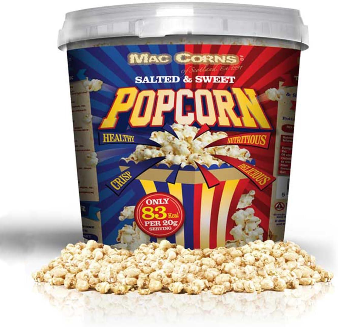 MacCorns Salted & Sweet Popcorn Mix 500g 10ltr Mega Bucket ...