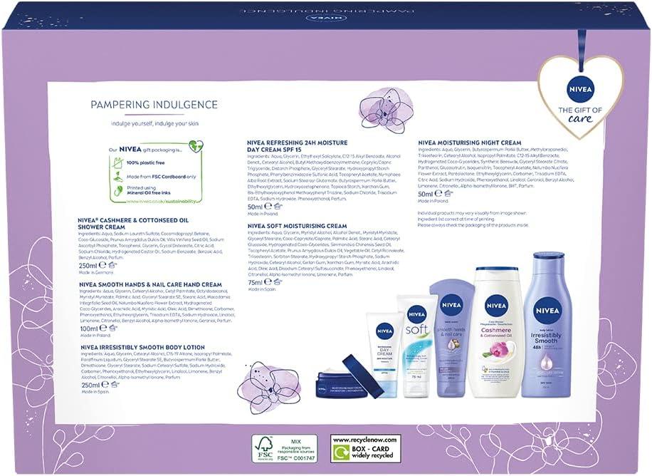 NIVEA Pampering Indulgence Gift Set (6 Pieces) Luxury NIVEA Gift Set ...