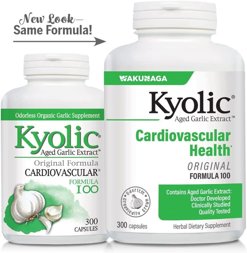 Kyolic Aged Garlic Extract Formula 100, Original Cardiovascular, 300 ...
