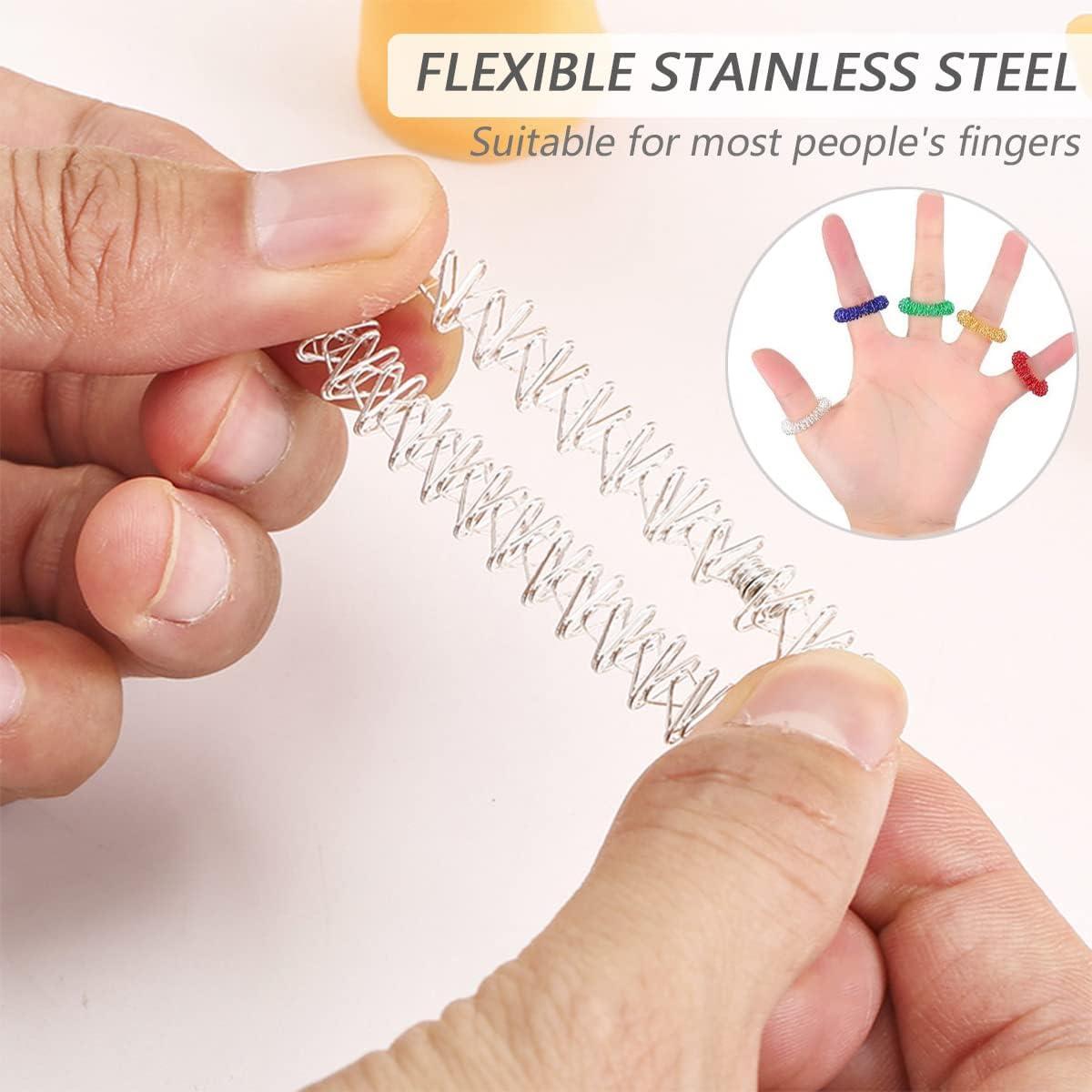 20-Piece Finger Massage Ring Set | Spiky Sensory Acupressure Rings for ...