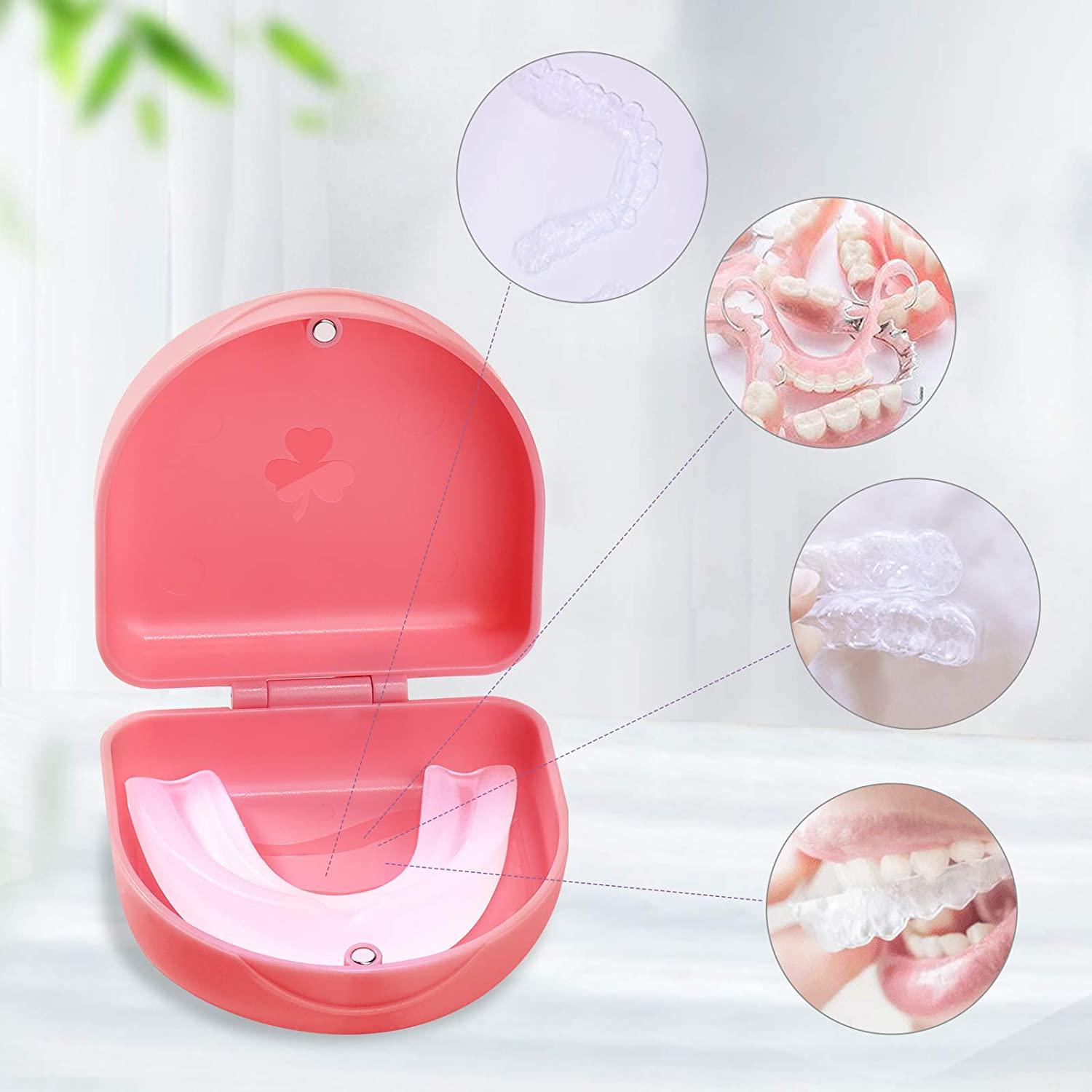 2 Pack Pink Orthodontic Retainer Case Set - Solid Retainer Holder | Buy ...