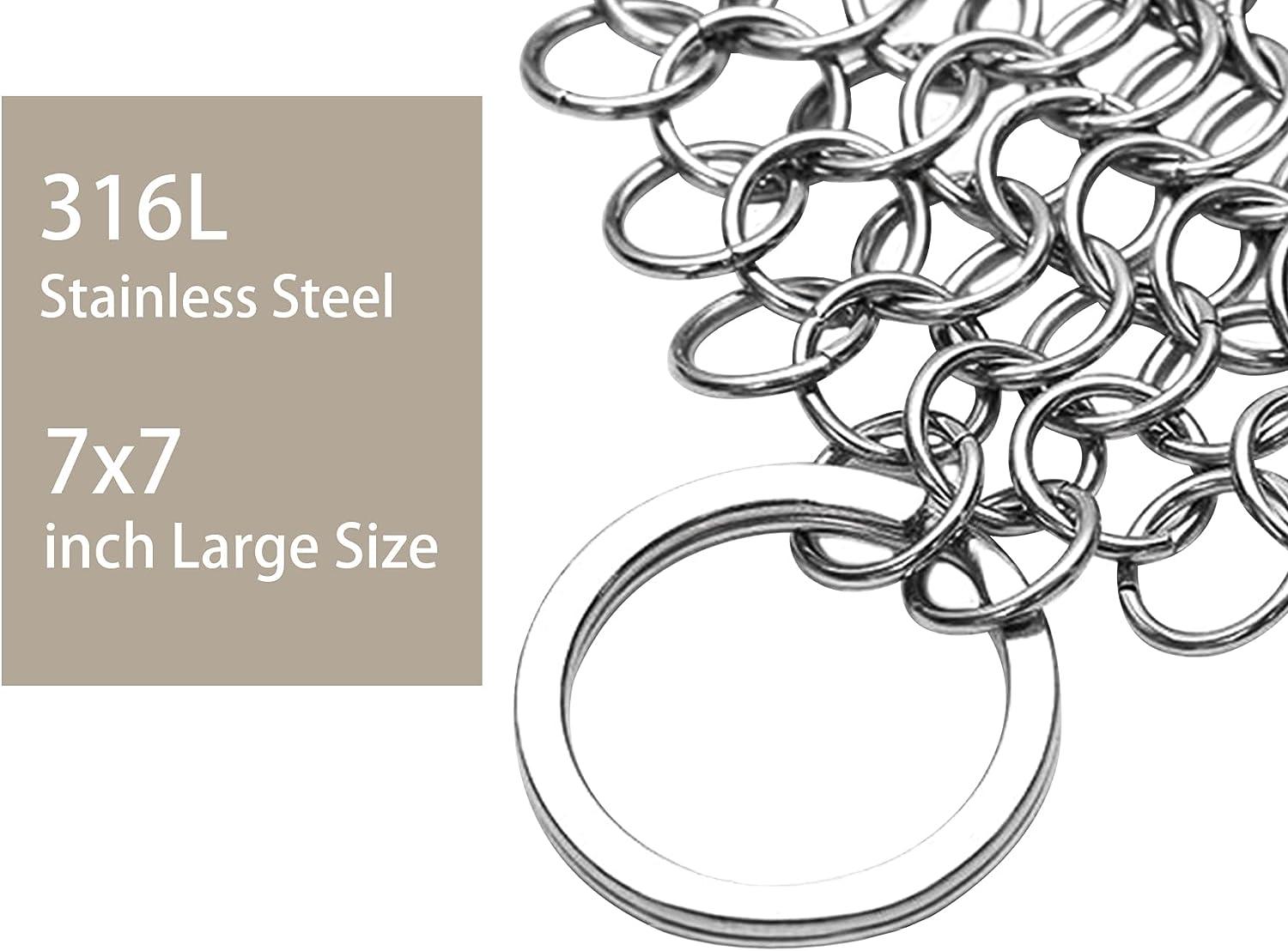 Chain Mail Cast Iron Scrubber 7x7 - Metal Cleaner for Cast Iron Pans ...