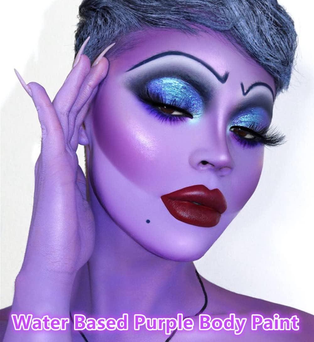 Go Ho Purple Cream Face Body Paint - 2.37oz Water Based Makeup Kit for ...