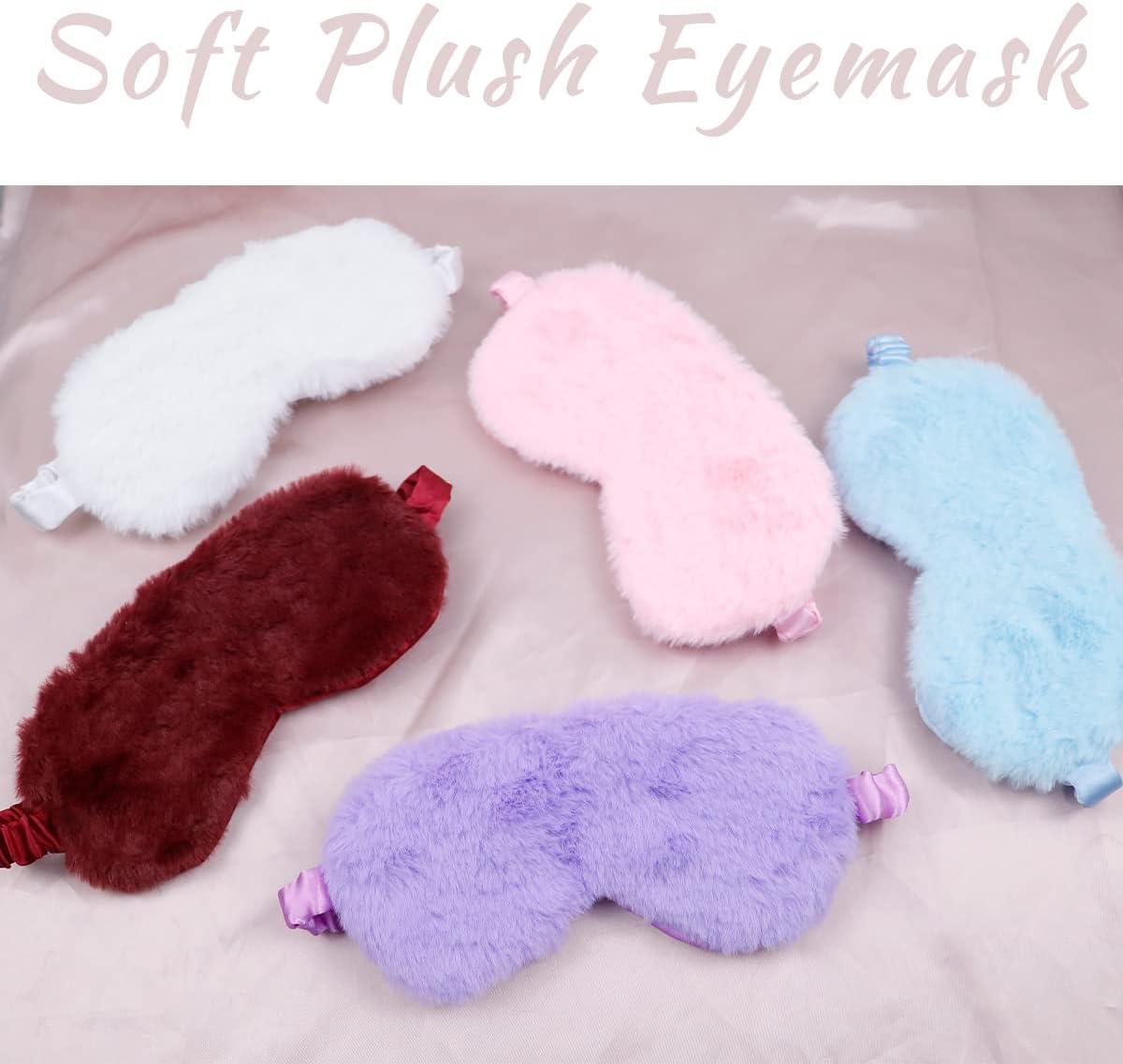 Plush Eye Mask Set - Soft Sleeping Blindfold for Girls, Women, Kids - 5 ...