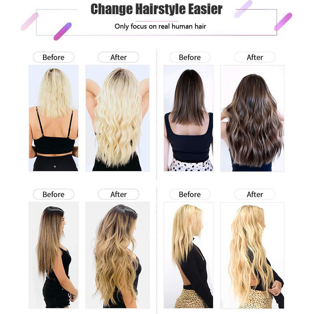 LAAVOO Real Hair Extensions - Brown Highlight 100g Sew-In Weft Hair ...