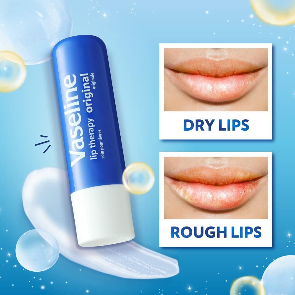 Vaseline Lip Therapy Stick Rosy Lips & Original Variety Pack | 4.8g (4 Pack) - Petroleum Jelly ...