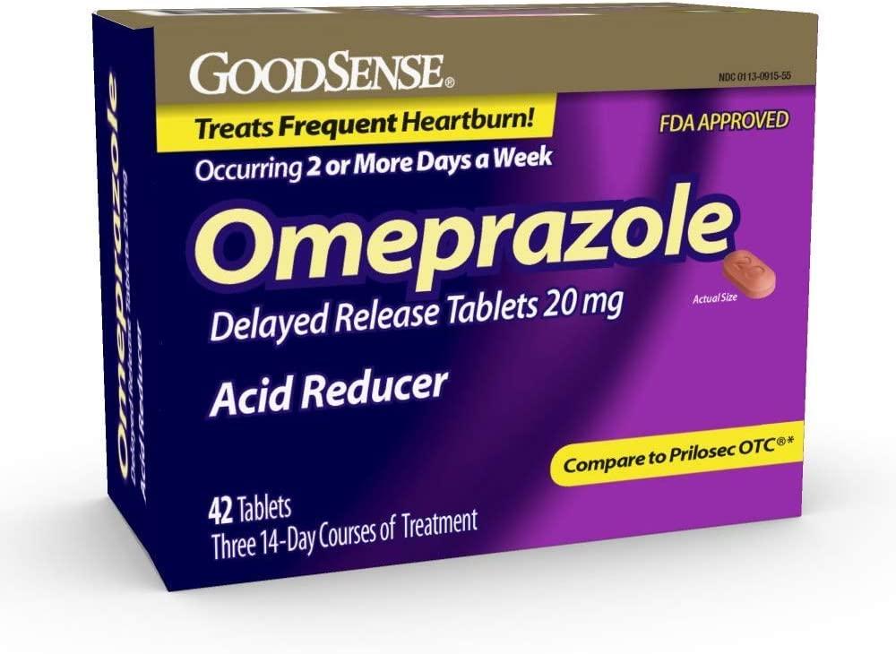 Omeprazole Delayed Release Tablets 20mg - 2 Pack (42 Count) Acid ...