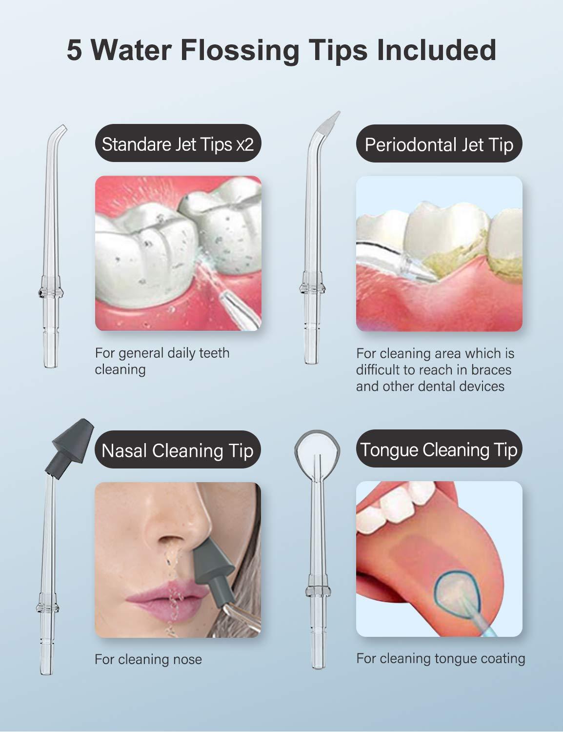 5 Pack Replacement Water Jet Tips for YaFex F1 Black Water Flosser ...