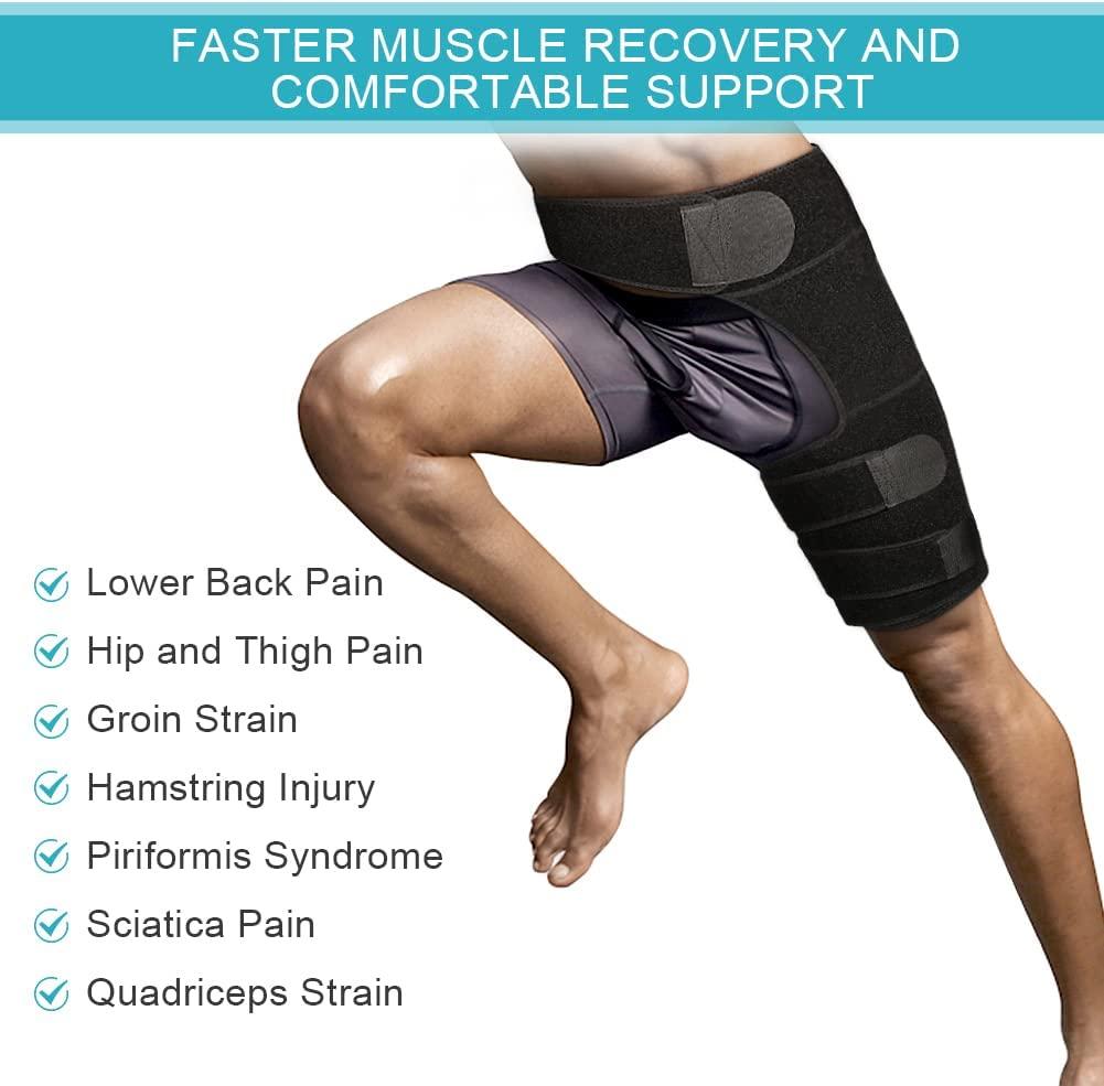 Adjustable Hip Brace Thigh Support with Groin and Lumber Belt ...