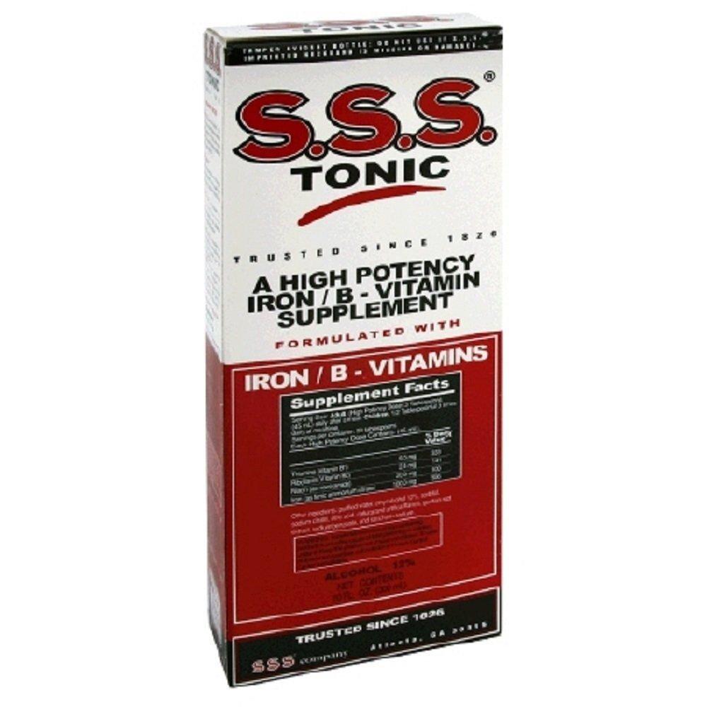 S.S.S. Tonic Iron with Vitamin B Liquid Supplement 10 oz - 100mg Iron ...