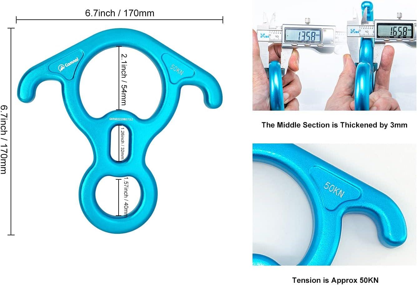 EMMRAGNO 50KN Rescue Figure 8 Descender - Large Bent-Ear Belaying ...