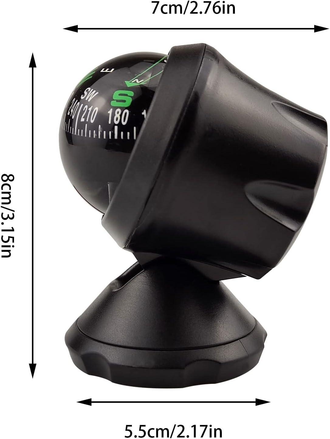 Black Adjustable Ball Night Vision Compass | Dash Mount Car Compass for ...