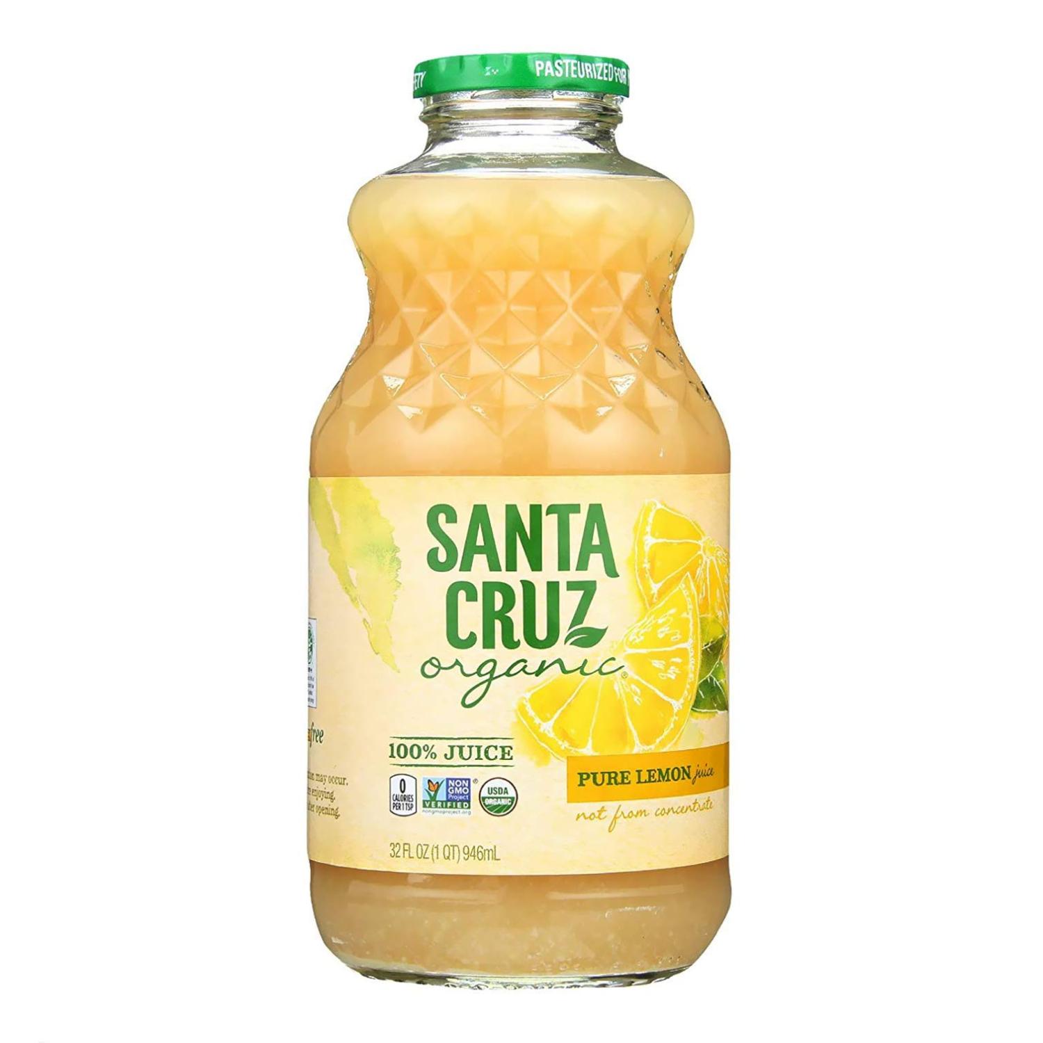 Santa Cruz 100% Organic Pure Lemon Juice 32 oz | Not From Concentrate ...
