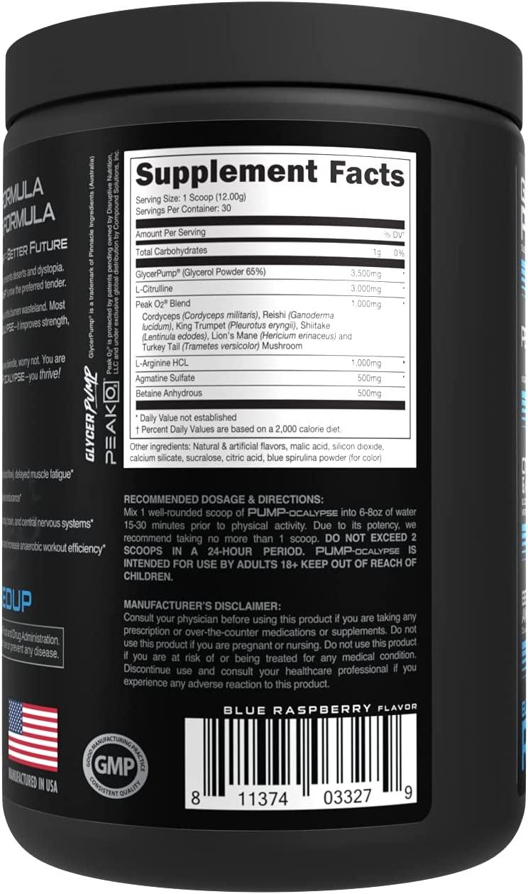Pump-ocalypse Nitric Oxide Supplement with L-Arginine, Citrulline ...