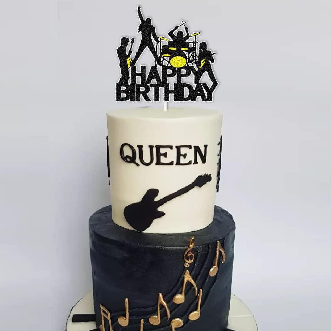 Rock and Roll Cake Toppers Rock Music Birthday Decoration with Band for ...