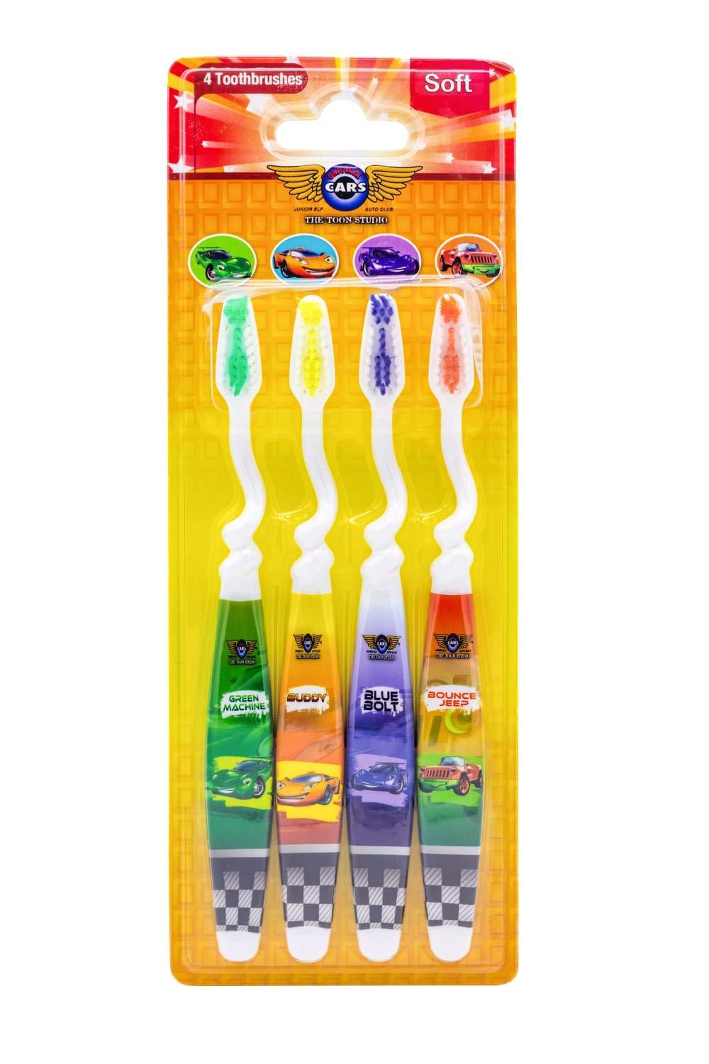 Toon Studio Car Kids Toothbrush Set - 4 Soft Brushes | Buy Now with ...