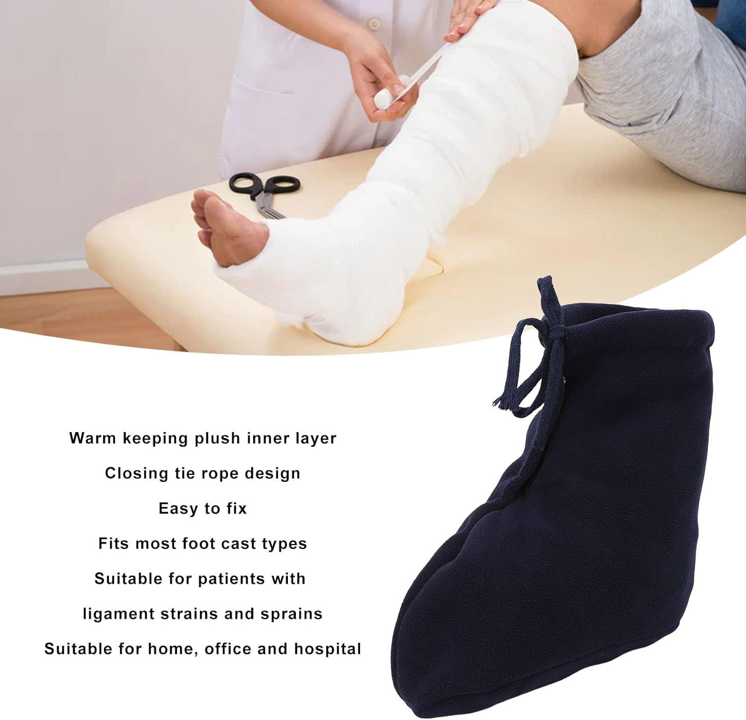 Soft Thick White Plush Foot Cast Sock | Adjustable Toe Cover for Men ...