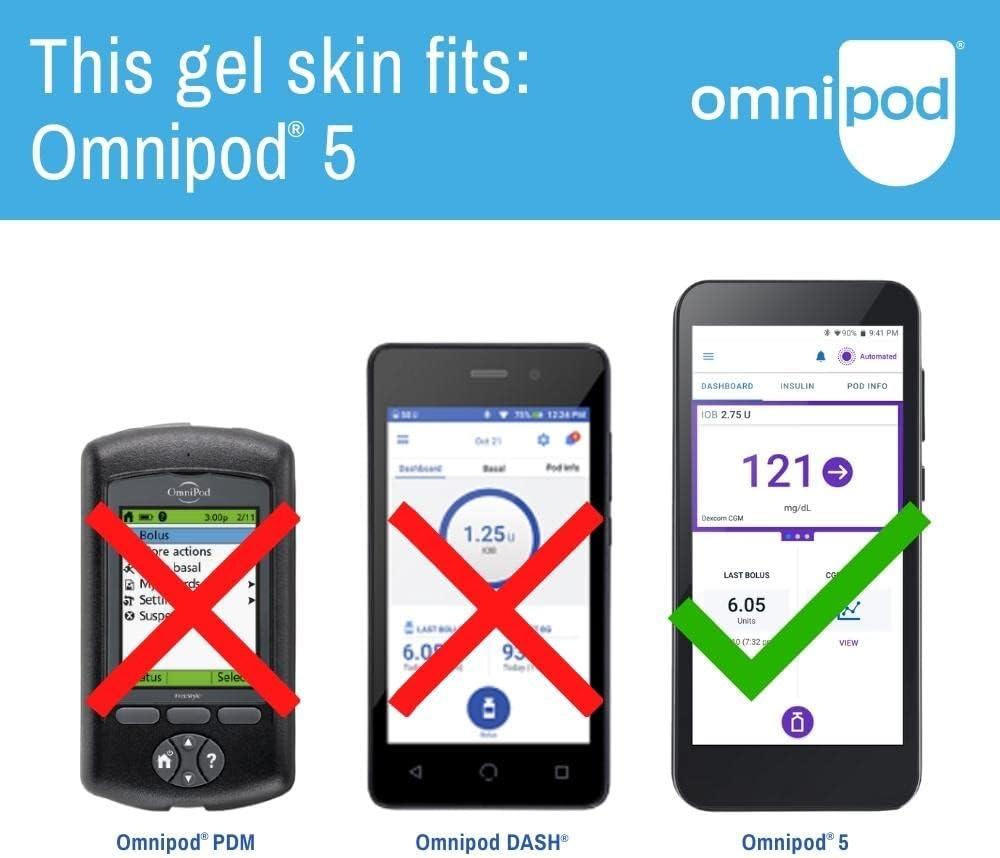 Omnipod 5 Gel Skin Case - Blue Soft Silicone Cover for Omnipod 5 Device | Buy Now with Express ...