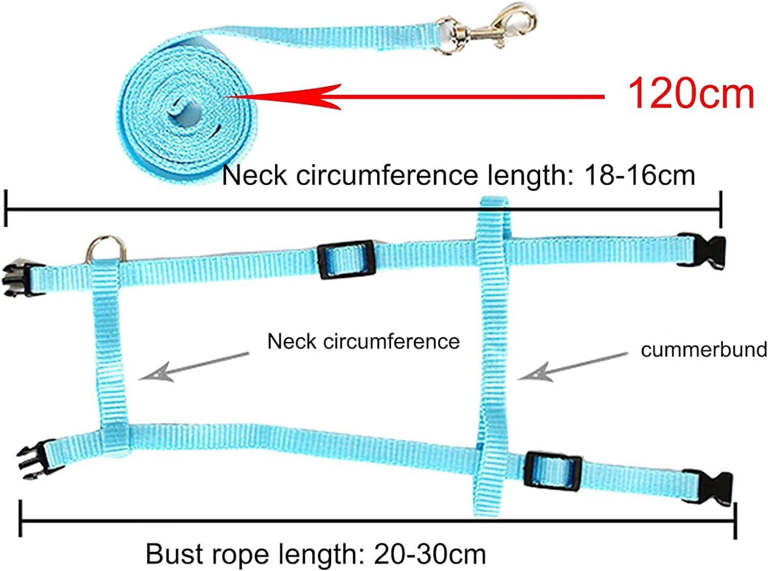 Adjustable Rabbit & Pet Harness Set - Blue & Pink Leash for Dogs ...