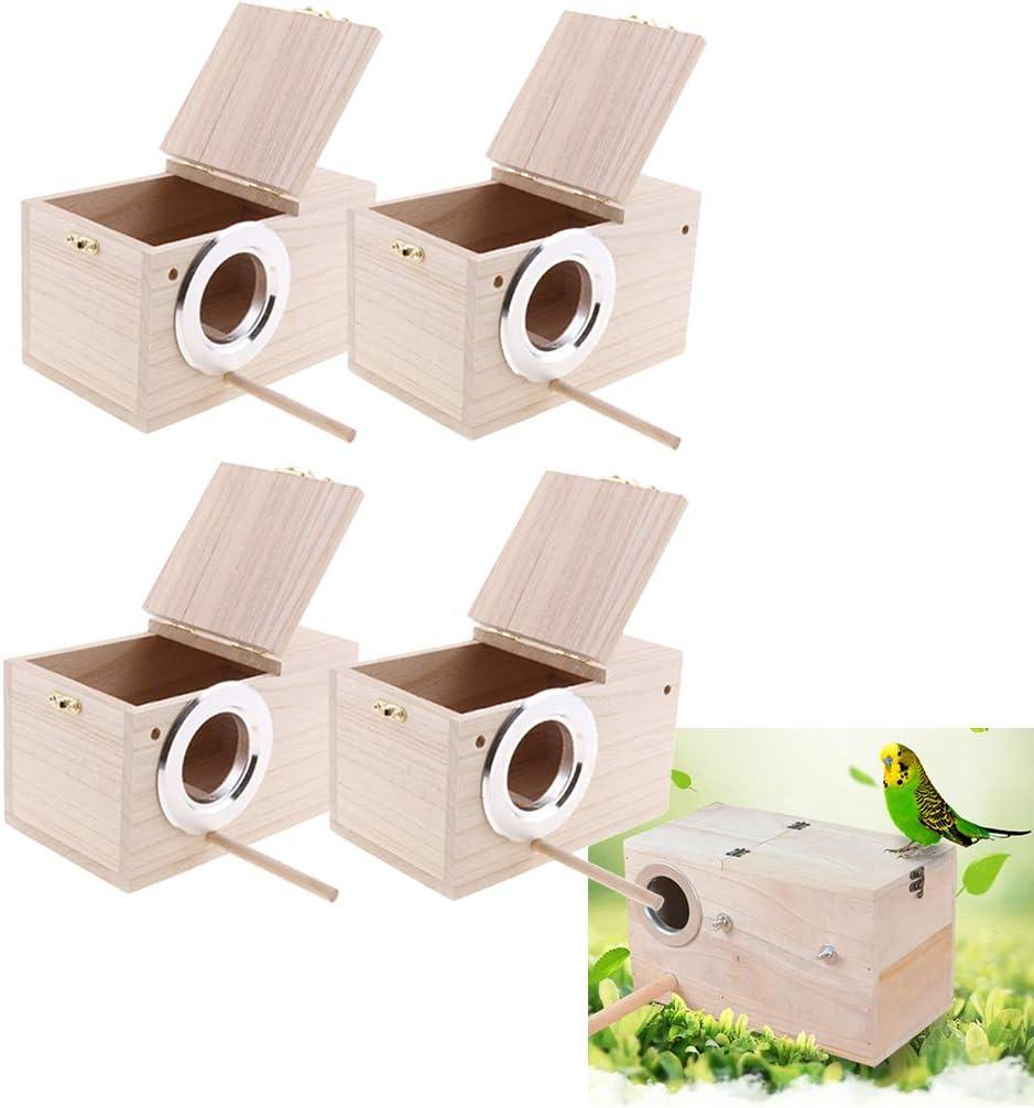 joyMerit 4Pcs Budgie Nest Box Breeding Boxes Aviary Bird Nesting With ...