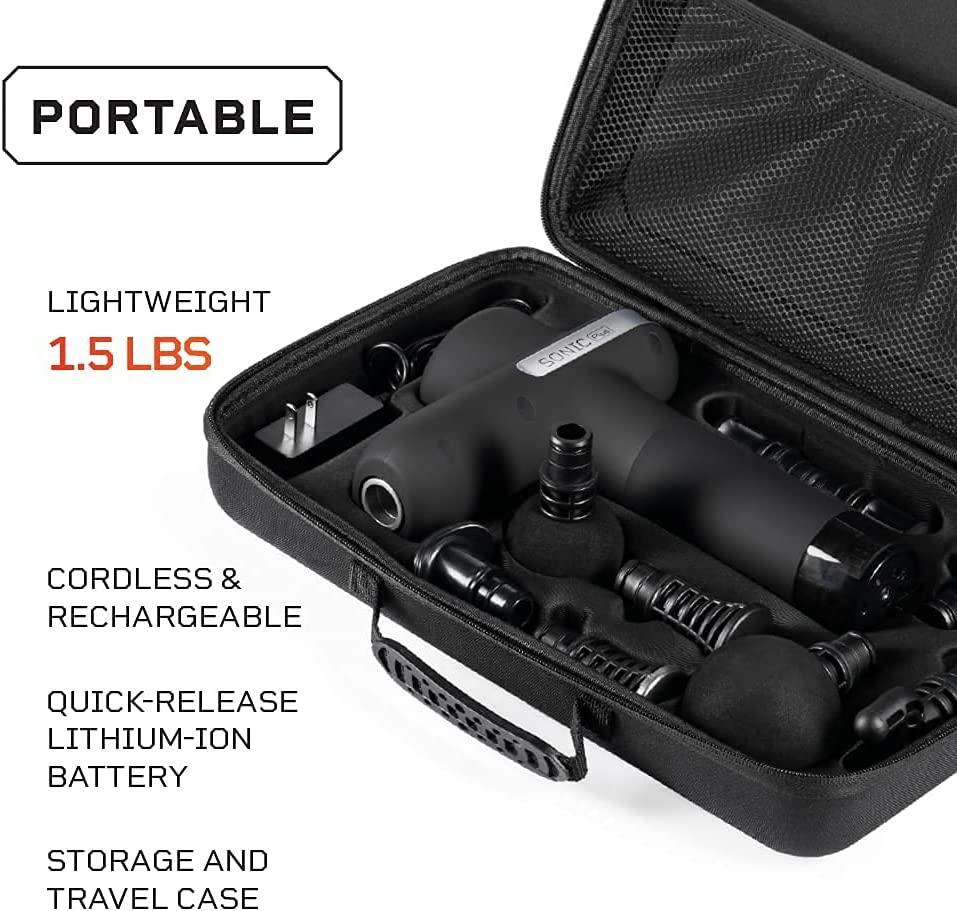 Sonic Plus Percussion Massage Gun - 10 Attachments, Portable & Super ...