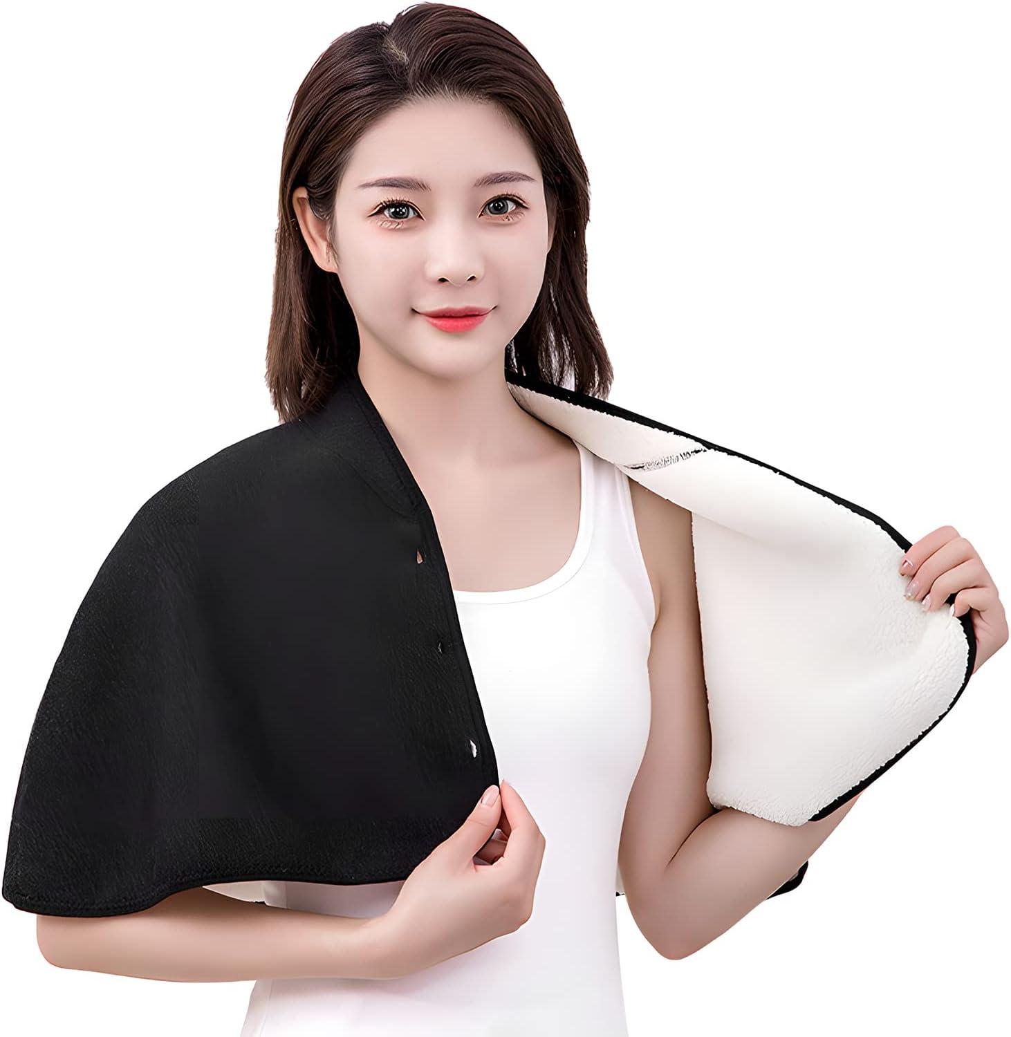 Shoulder Warmer & Support Vest | Double-Sided Plush Heat Cape for Men ...