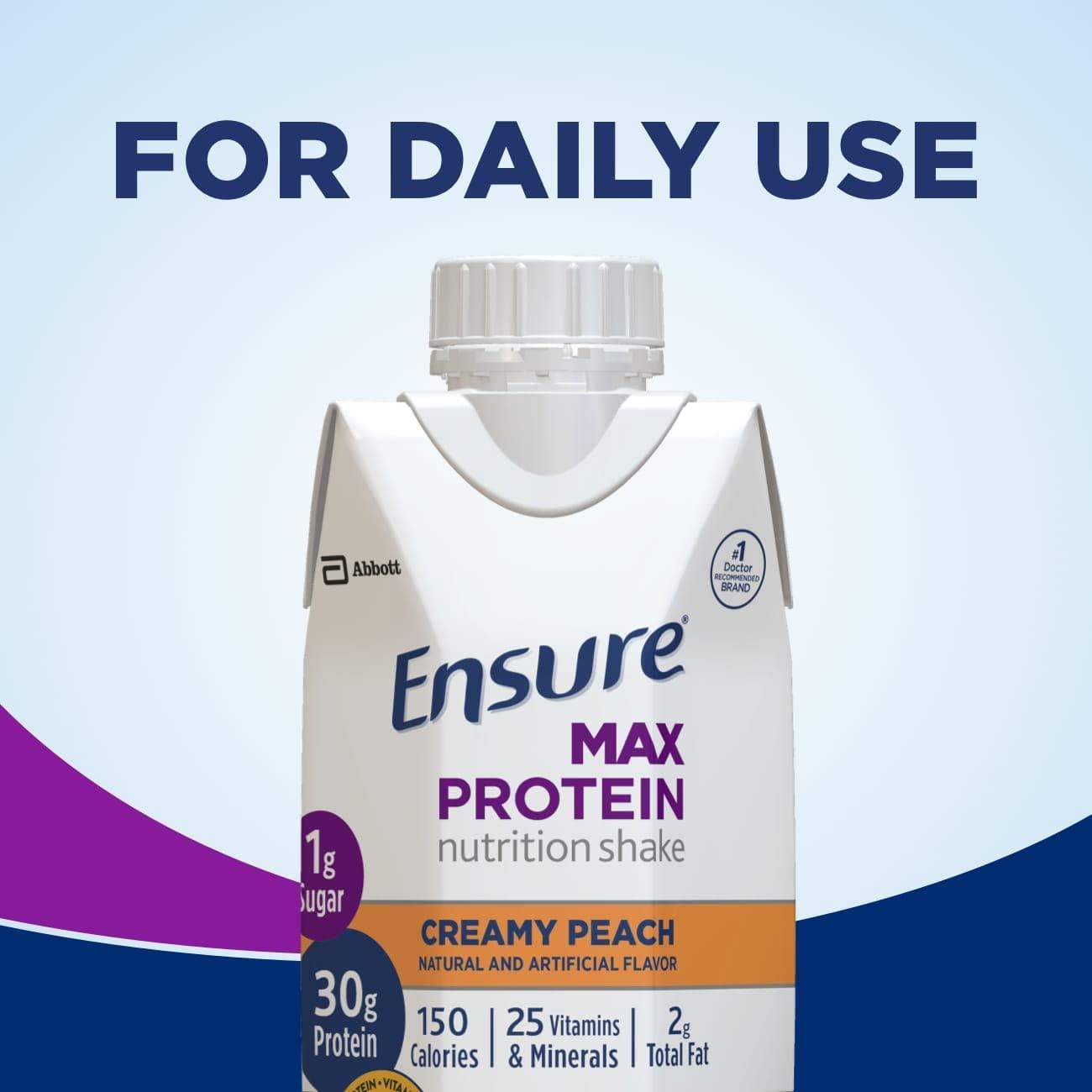 Ensure Max Protein Nutrition Shake with 30g of Protein 1g of Sugar High ...
