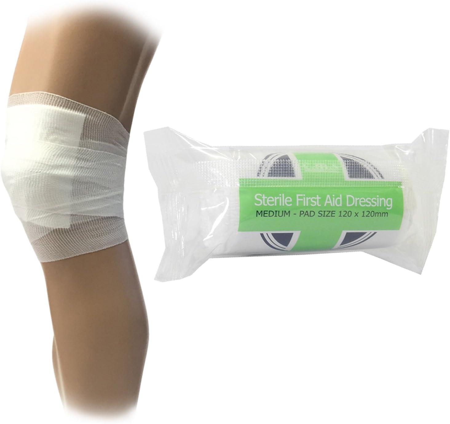 CMS Medical Medium Sterile First Aid Dressing Bandages 12x12cm - 5 ...