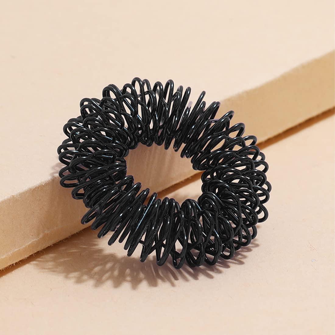 10-Piece Acupressure Finger Massage Rings - Stainless Steel Anti-Stress ...